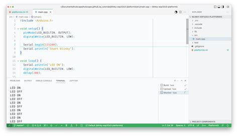 Hutscape Tutorials Blinky With Platformio Vs Code On Esp32 S3