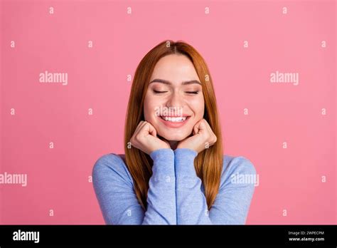 Photo Of Lovely Gorgeous Woman With Straight Ginger Hairstyle Dressed