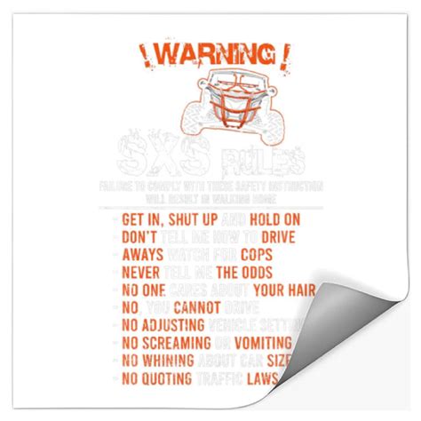 Sxs Utv Rules Passenger Instruction Off Road Journ Stickers Sold By Ian Day Sku 27203819 20