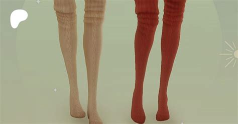 High Knit Socks Miiko Knitting Socks Sims Hair Sims 4