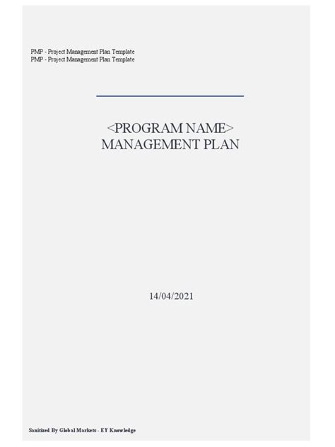 Pmp Project Management Plan Template Pdf