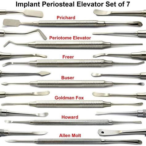 7pcs Implant Surgical Periosteal Elevators Dental Prichard Molt Sinus Lift Tools Surgical