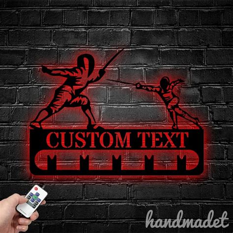 Handmadetneonsign Fencing Metal Wall Art Fencing Metal Sign Wall Decor
