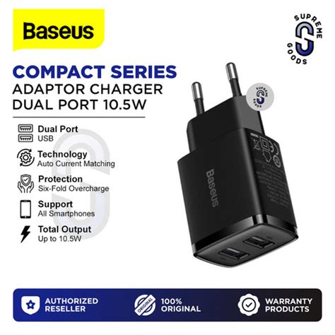 Jual Baseus Adaptor Kepala Charger Dual Port Usb Travel Carger Hp W Jakarta Utara