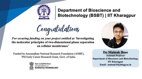 Research Biotechnology Iitkharagpur Fundingsuccess Phaseseparation