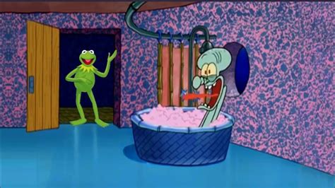 Kermit The Frog Drops By Squidwards House Coisas De Maquiagem Temporadas