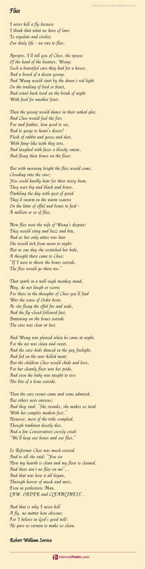 Flies Poem By Robert William Service