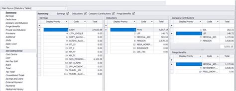 Payslip Detail Column Chooser Announcements Sage 300 People