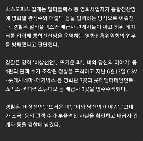 영화 관객수 조작에 여초 반응 유머 움짤 이슈 에펨코리아