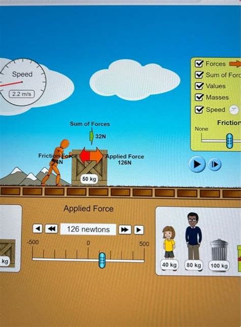 Solved Forces Sum Of Forc Values Masses Speed Applied Force Chegg Com