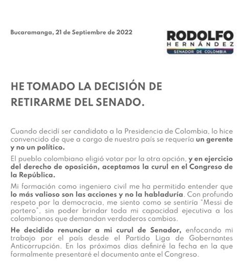 “me Siento Como Se Sentiría Messi De Portero” Rodolfo Hernández