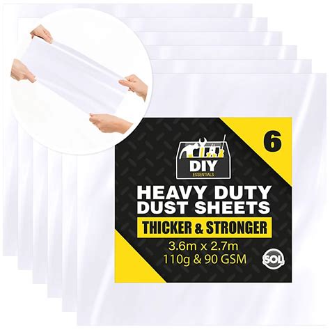 6pk Plastic Dust Sheets For Decorating 36m X 27m Large Dust Sheets