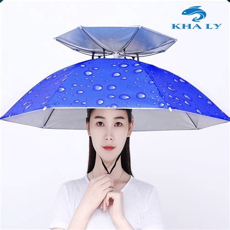 Ô đội đầu 2 Tầng Che Nắng Che Mưa Chất Liệu Vải Siêu Giầy Chấm Thấm