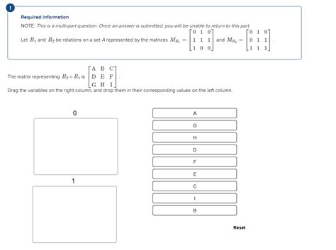 Let R1 1 And R2 2 Be Relations On A Set A Represented