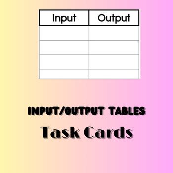Input Output Table Task Cards By Ms Sparrow Teaches Tpt