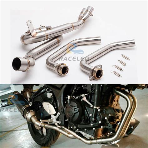 Motorcycle Exhaust Link Pipe Mid Pipe Stainless Steel Fit For 51mm