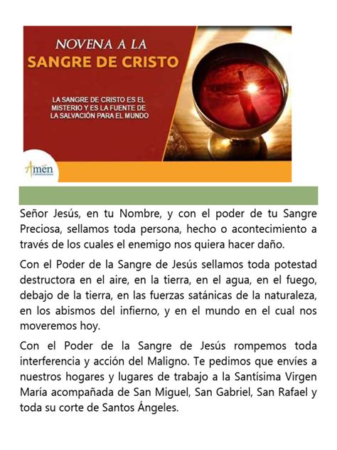 Novena A La Sangre De Cristo Pdf