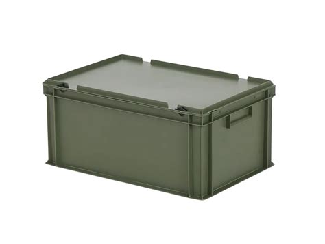 Military Box Stackable Crate With Lid 600 X 400 X H 295 Mm