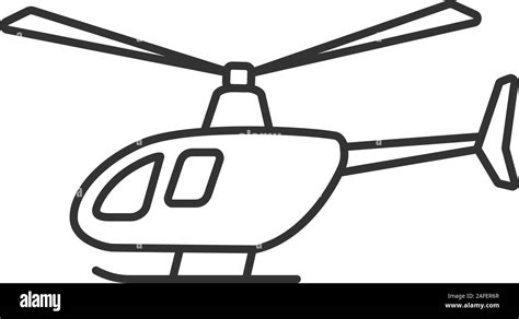 Helicopter Linear Icon Thin Line Illustration Contour Symbol Vector