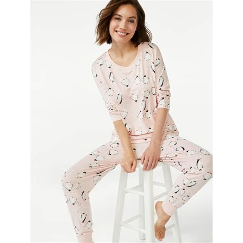 Joyspun Womens Long Sleeve Sleep Top And Jogger Pj Set 2 Piece Sizes