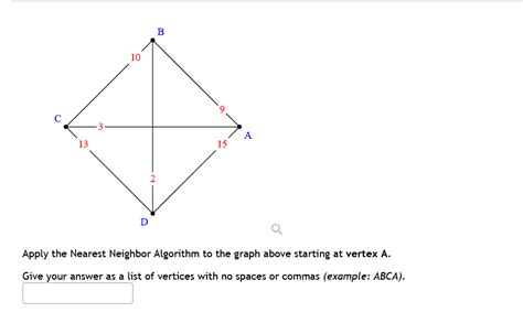 Solved Apply The Nearest Neighbor Algorithm To The Graph Chegg