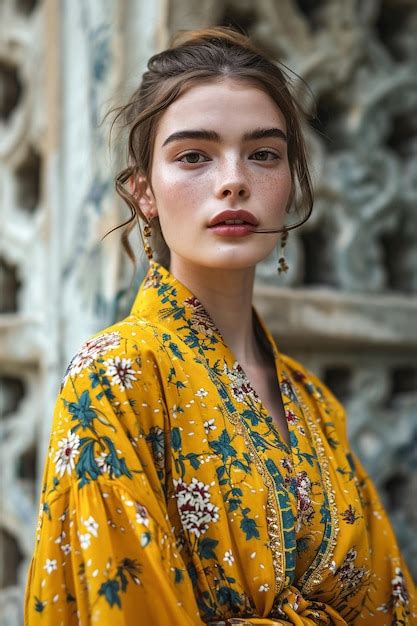 Premium Photo Caucasian Woman Wearing Kimono