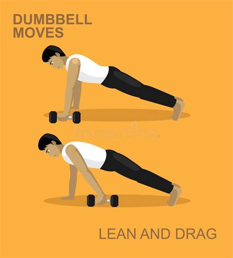 Lean And Drag Dumbbell Moves Manga Gym Set Illustration Stock Vector Illustration Of Format