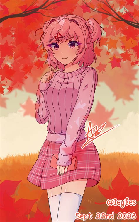 Natsuki Doki Doki Literature Club Drawn By Icyles Danbooru