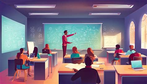 Premium Ai Image Vector Online Learning Concept Depicting A Modern Classroom Environment
