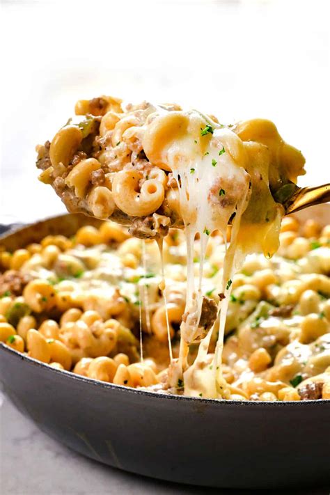 Ground Beef Philly Cheesesteak Pasta Carlsbad Cravings