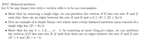 Solved DEC: Balanced partition. Let G be any binary tree | Chegg.com