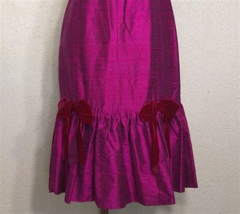 80s Sarah Campbell Fuchsia Pink Silk Sleeveless Midi … Gem