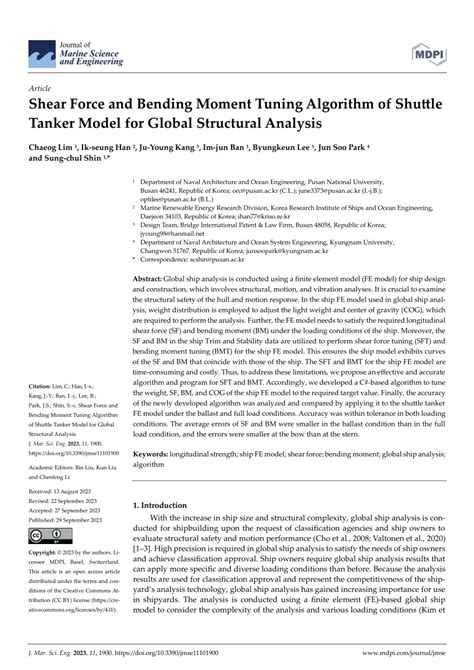 pdf shear force and bending moment tuning algorithm of shuttle tanker