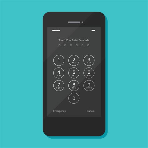 Touch Id Or Enter Passcode Screen On Smartphone 13927065 Vector Art At