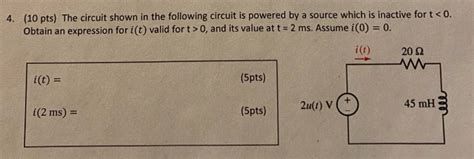 Solved Pts The Circuit Shown In The Following Chegg
