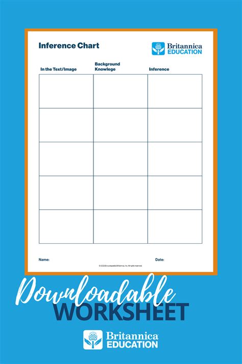 Free Downloadable Inference Chart Reading Comprehension Reading Comprehension Skills