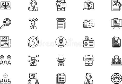 Job Interview Icons Collection Is A Vector Illustration With Editable