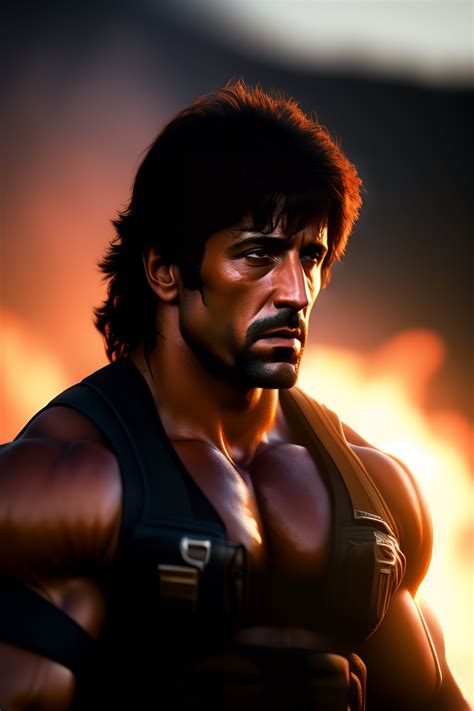 Lexica John Rambo Giving A Thumbs Up Cinematic Lighting Brutal