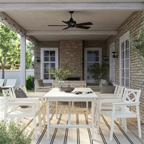 Bondholmen Table 6 Chairs W Armrests Outdoor White Beige Ikea Ireland