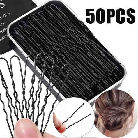 50 Pcs Pack Ladies Basic U Shaped Black Meta Hair Pins Invisible Hair