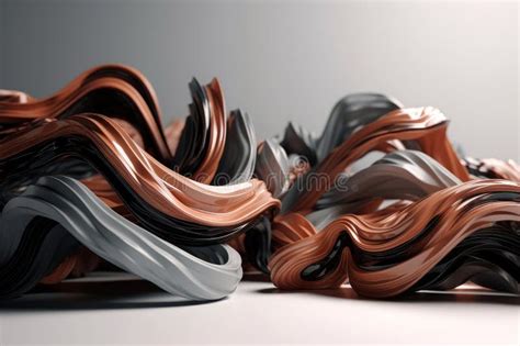 Modern Minimalist Design Slate Gray And Terracotta Orange Twisted Waves In 3d Render With Unreal