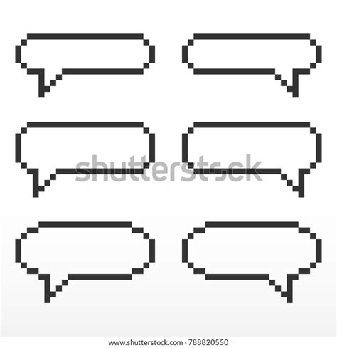 Pixel Speech Bubble Place Text Boxes Stock Vector Royalty Free
