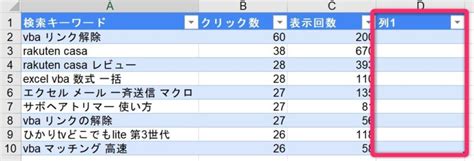 excel vba テーブルの列を追加／削除する方法について