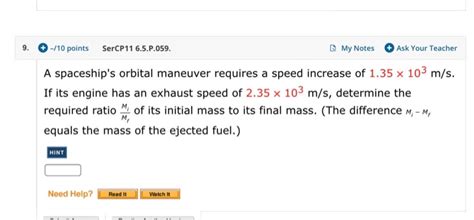 Solved 9 10 Points SerCP 11 6 5 P 059 My Notes Ask Your Chegg