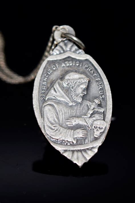 Saint St Francis Pray For Us Pendant Necklace Patron Of Etsy
