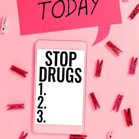 Text Sign Showing Stop Drugs Word Written On Put An End On Dependence