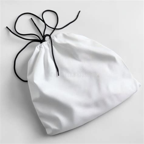 White Cotton Drawstring Bag Minimalist Packaging T Presentation