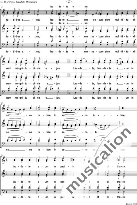 Laudate Dominum Motette Giuseppe Ottavio Pitoni Noten Zum Download