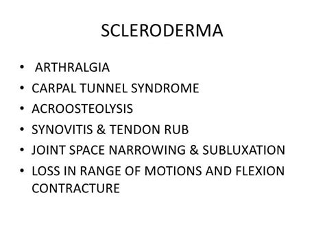 Joint Syndrome Differential Diagnosis Between Scleroderma Dermatomy