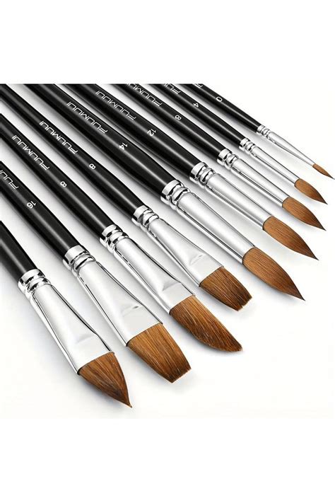 Choice Kolinsky Watercolour Brushes Set 9pcs Professional Sable Hair